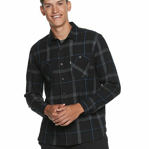 Caliville | Shirts | Caliville Black Plaid Flannel Button Down Shirt ...